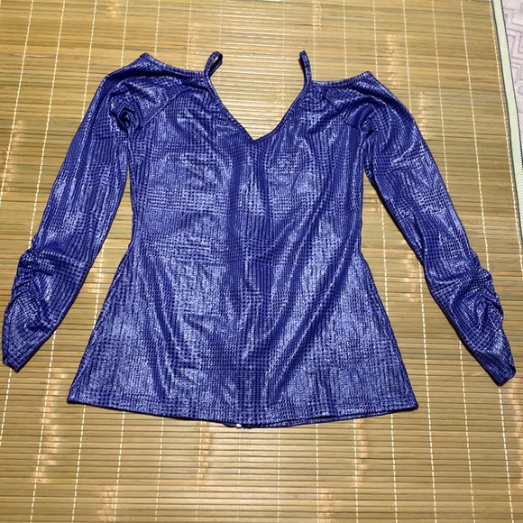 mardee | Tops | Vintage Mardee Women Off Shoulder Sparkle Purple Long ...